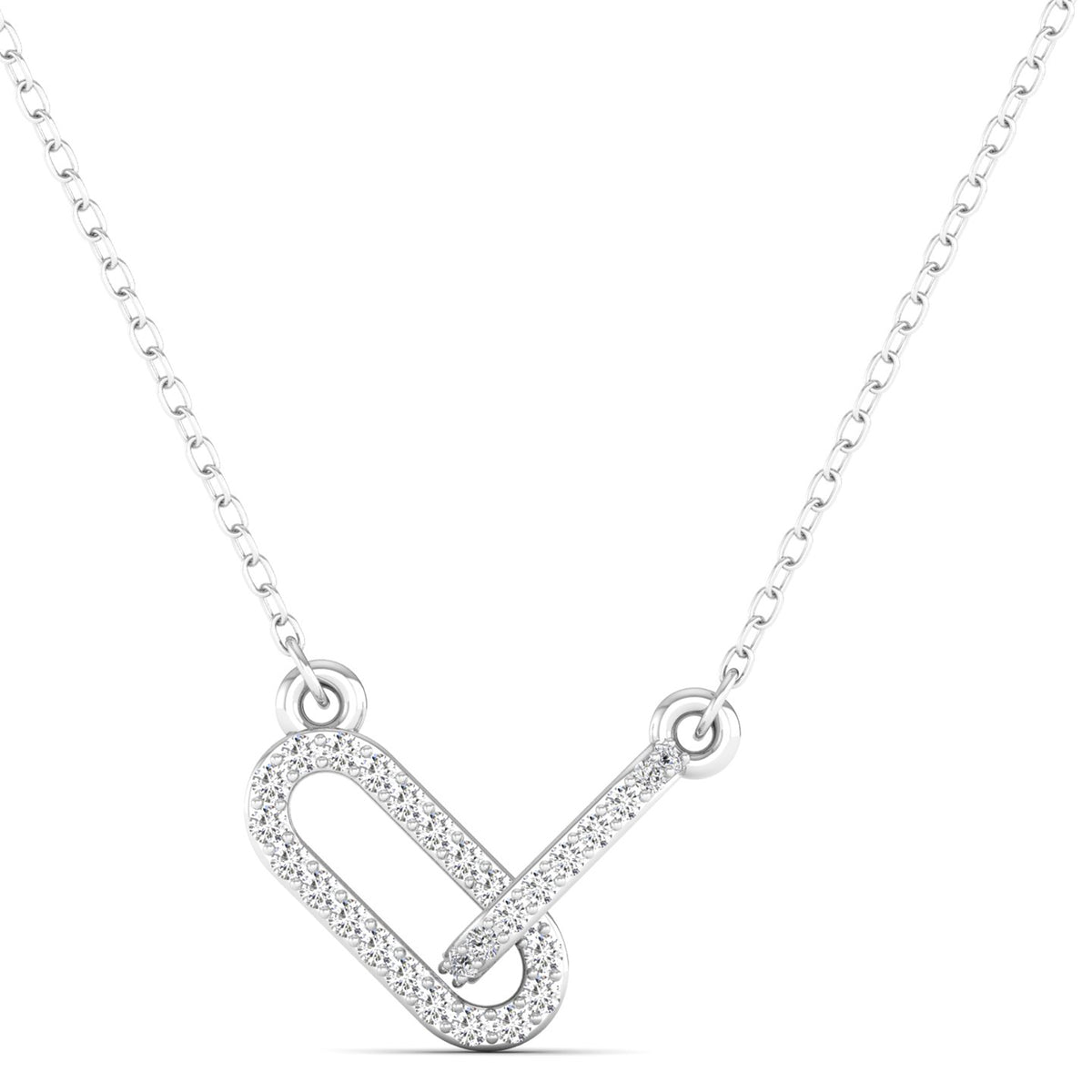 Interlocking Paperclip Diamond Necklace – Milano