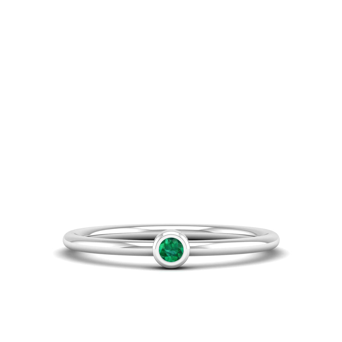 Stackable Bezel-Set Emerald Ring – Milano