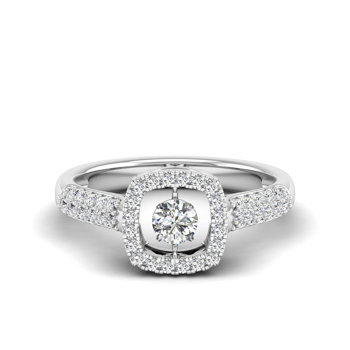 Square Halo Dancing Diamond Ring – Milano