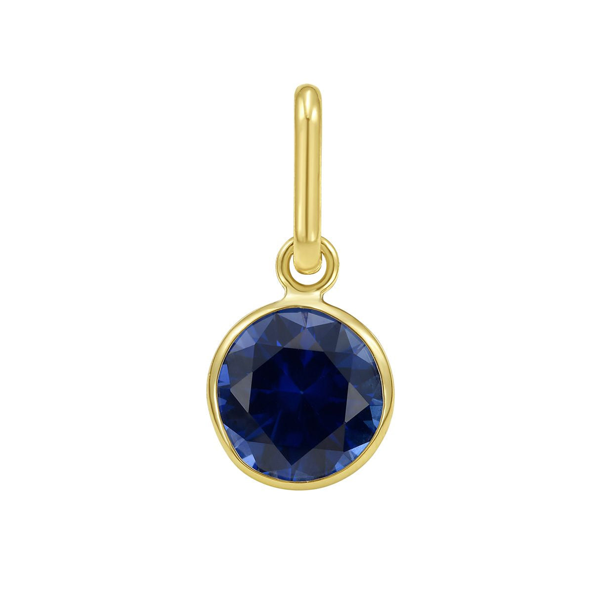 Round Blue Sapphire Charm – Milano