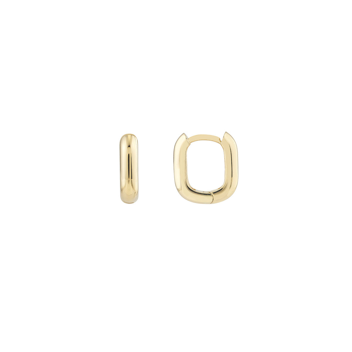 12mm Oblong Polished Mini Hoops – Milano
