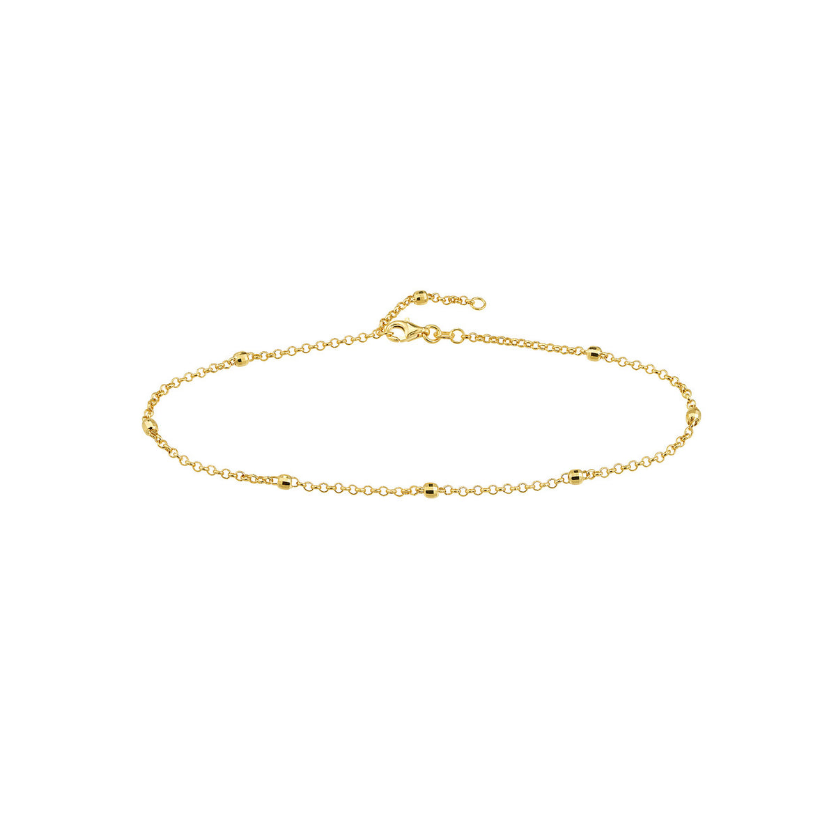 D/C Bead Station Rolo Chain Anklet – Milano